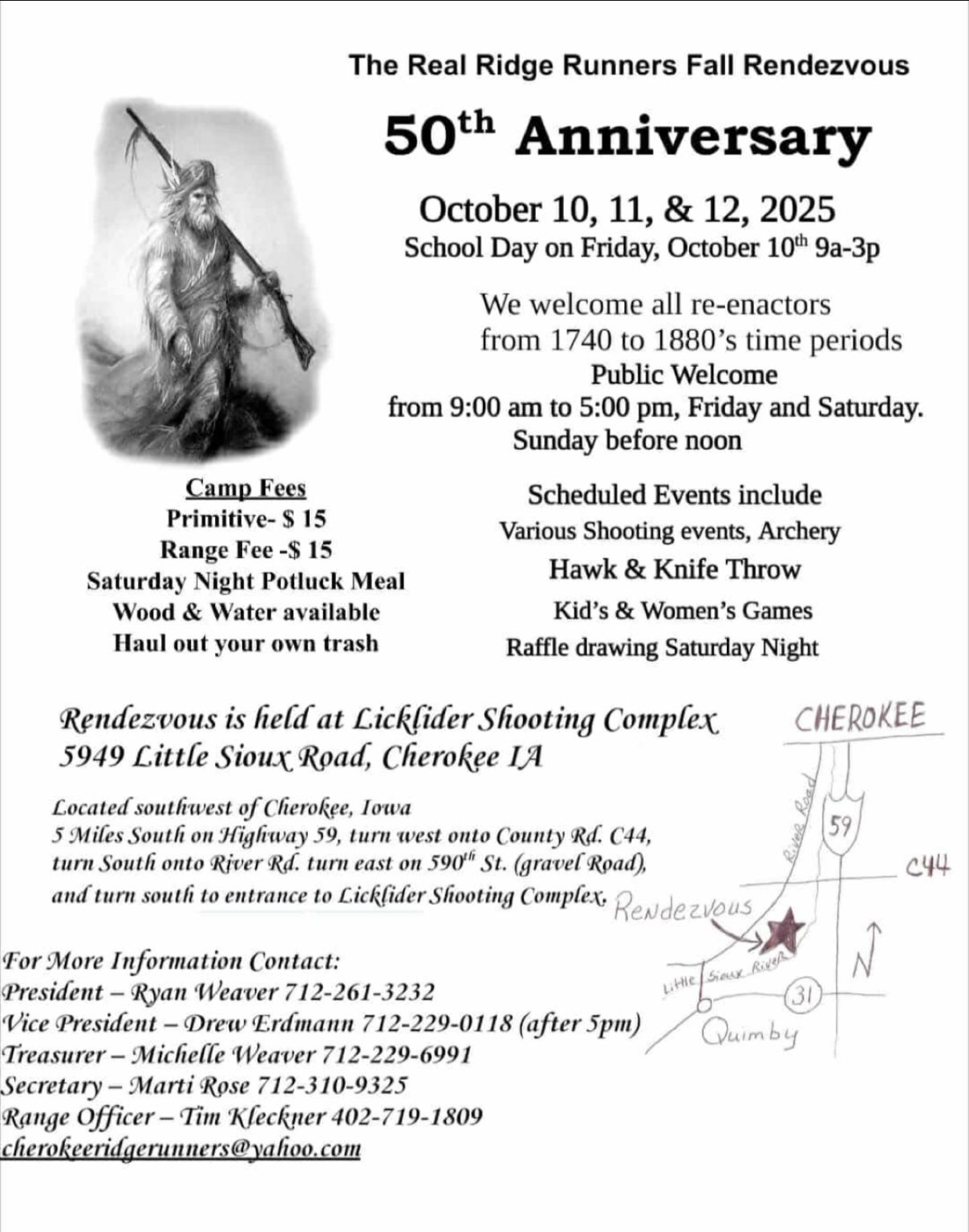 Ridge Runners Fall Rendezvous – 50th Anniversary – Cherokee Iowa