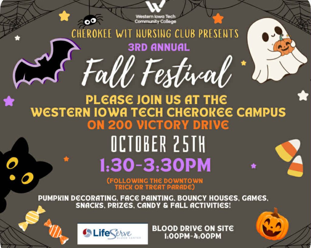 Cherokee WIT Nursing Club – 3rd Annual Fall Festival – Cherokee Iowa